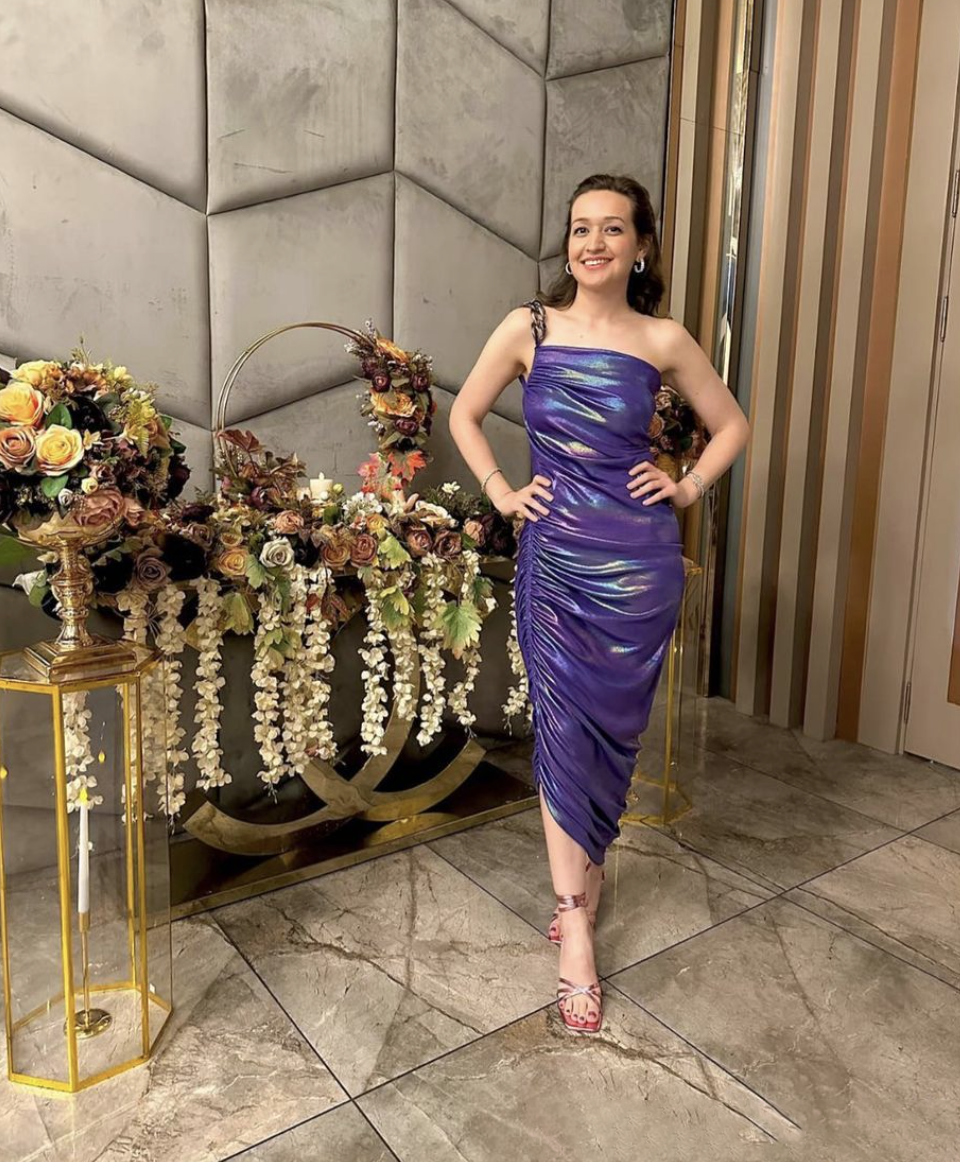 Straplez Arkası Fiyonk Detaylı Yırtmaçlı Uzun Elbise | Cercis